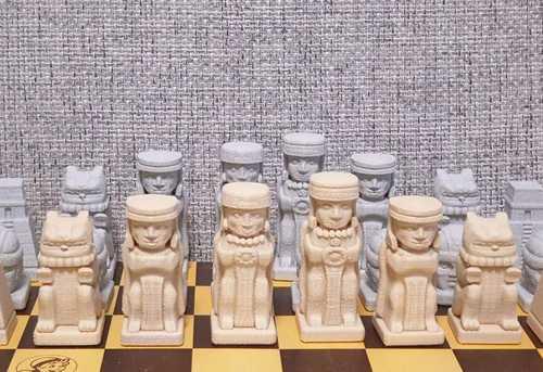 Шахматы "Ацтеки" оригинальные (3Д-печать, пластик)