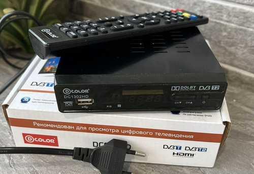 DVB-T2 тв приставка (тюнер) D-color DC1302HD