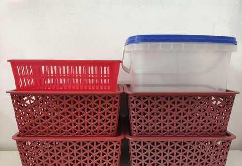 Контейнеры пластиковые, корзинка для хранения