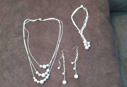 Серьги, браслет, ожерелье