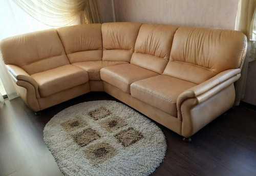 Угловой кожаный диван из натуральной кожи