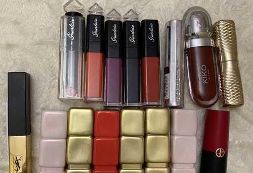 Блески и помады Guerlain, Yves Saint Lauren, Kiko