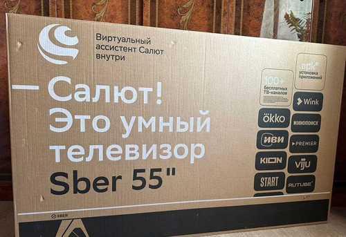 Телевизор Sber 55'', Ultra HD 4K. SMART TV. Новый