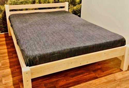 Кровать двуспальная из массива Ангарской сосны