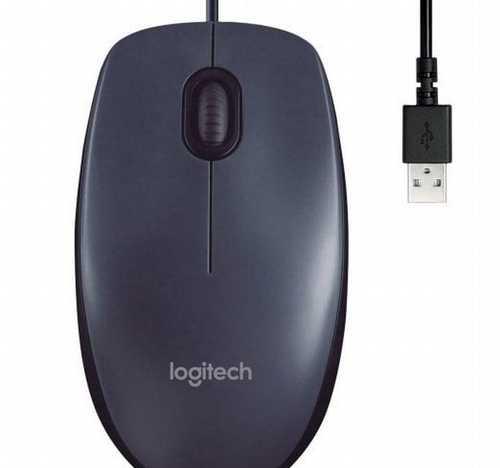 Офисная проводная мышь Logitech M100 Gray