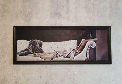 Картина мдф "Девушка на диване"