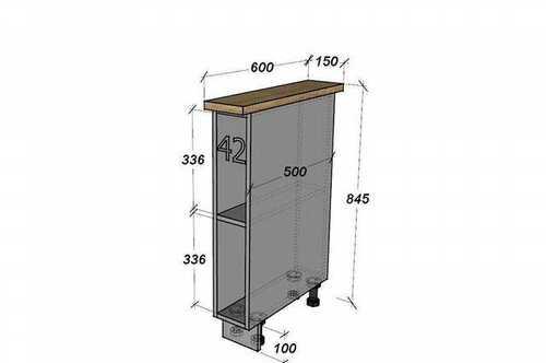 Кухонные шкафчики нижние, модуль нижний 150 мм