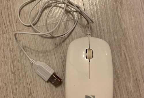 Компьютерная мышь проводная defender белая