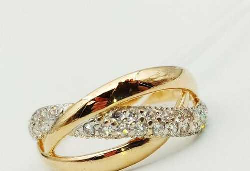 Золотое кольцо с фианитами 18 размер