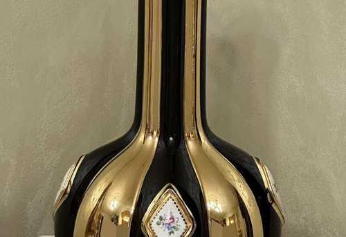 Ваза (Италия) кобальт с золотом-42 см