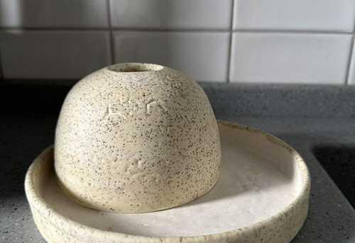 Набор керамика ручная работа ваза тарелка