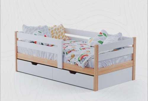Детская кровать с ящиками для хранения и матрасом