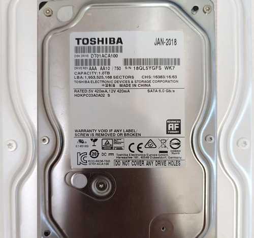 Жесткий диск toshiba 1 TB