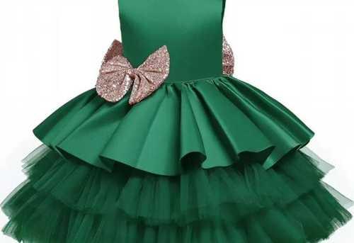 Платье праздничное зеленое 98, 110