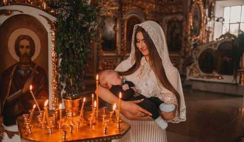 Шикарный платок в церковь на крещение/венчание