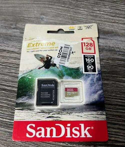 Карта памяти SanDisk Extreme microsdxc 128