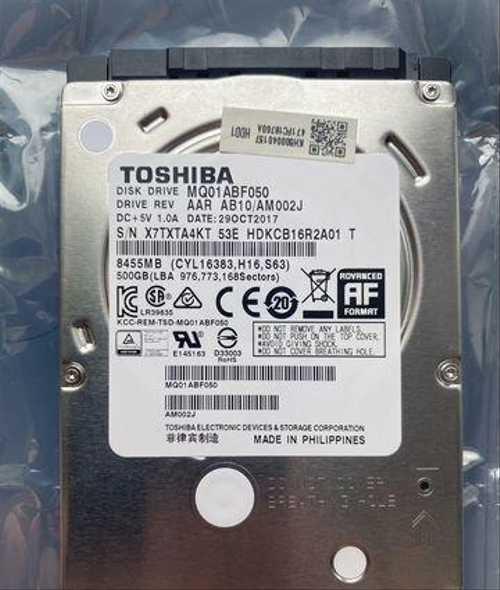 Жесткий диск Toshiba MQ 500гб (mq01abf050)