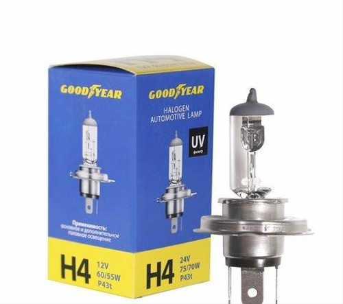 Автолампа галогенная Goodyear H4 UV 12V 60/55W P43