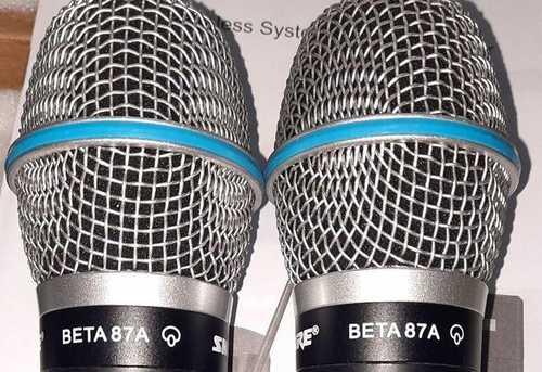Микрофоны Shure Beta 87A 2шт Вокальные Радио New