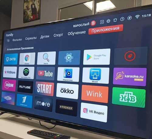 Метровый красочный Smart TV Econ, 100 cm, Wi-Fi