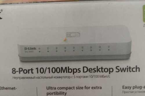 Коммутатор D link 8 port 10/100 desktop switch