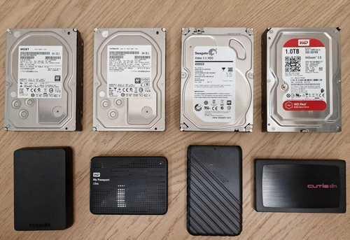 Разные HDD и SSD диски M2 NVMe SATA 3.5'' и 2.5''