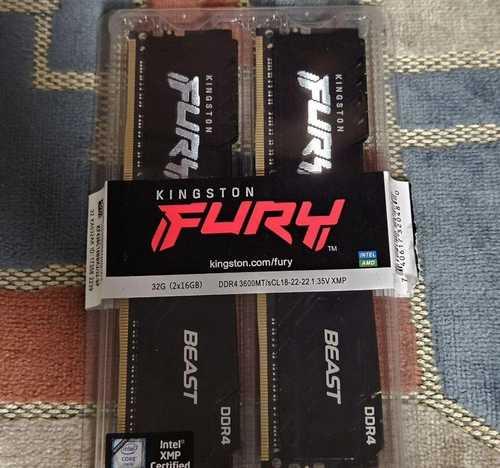 Kingston Fury Beast 32Gb (2x16GB) 2666мгц DDR4