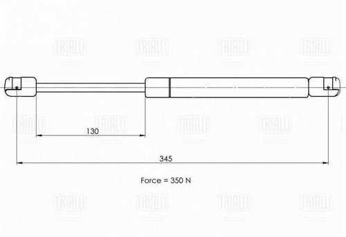 Упор газовый (амортизатор) крышки багажника triall