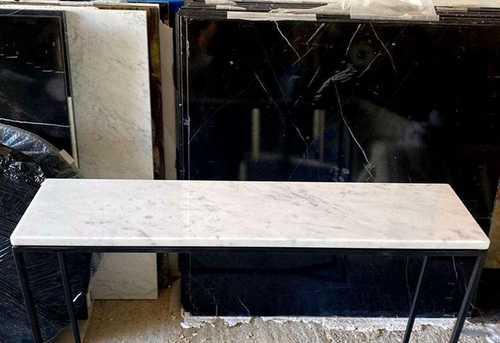Столик консольный из гранита и металла лофт индаст