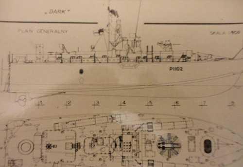 Фото чертежей модели торпедного катера "Dark"