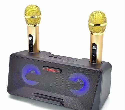 Караоке система sdrd SD-301 черная, 2 микрофона, 2