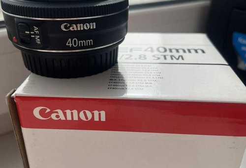 Объектив Canon ef 40mm f 2.8 STM