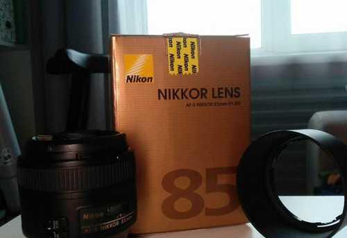 Объектив nikkor lens AF-S nikkor 85mm. f/1.8G