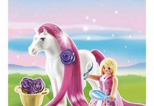 Новый Playmobil Принцесса с лошадкой розовый ориги