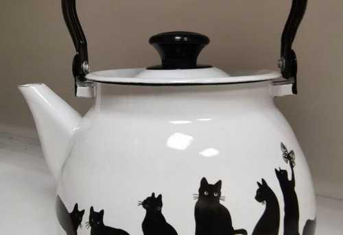 Чайник эмалированный "Коты" 3 л