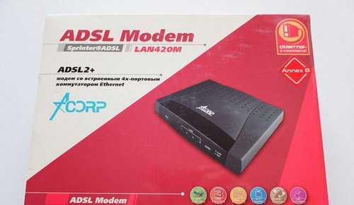 Adsl модем (adsl 2+)