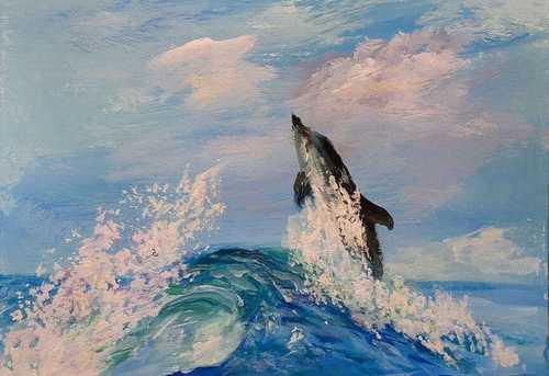 Картина С морем, картина С дельфином
