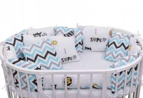 Комплект подушек-бортиков в кроватку Вомбатик