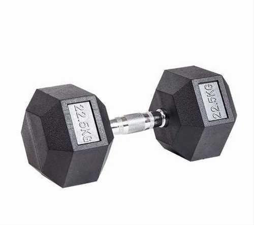 Гантель гексагональная обрезиненная profi-FIT 22,5