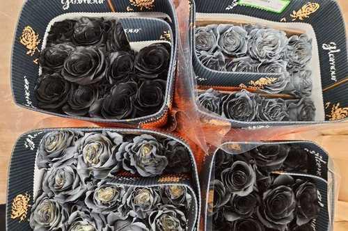 Чёрные розы, серые розы, букет роз