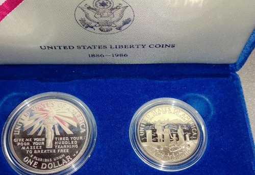 Серебряные монеты 1886-1986 United States Liberty
