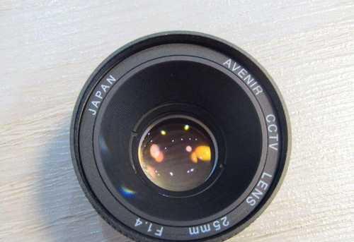 Объектив Avenir cctv Lens 25 mm 1.4