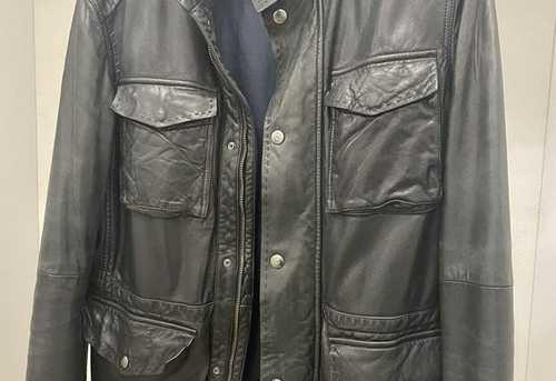 Кожаная куртка мужская коричневая 50