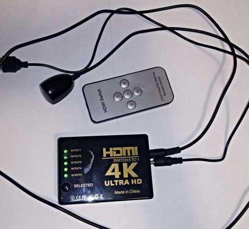 Hdmi Switch (разветвитель) 5 в 1, до 4k 30 гц