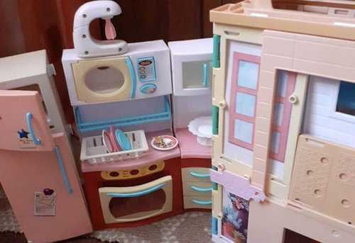 Детская игровая кухня и домик для Барби