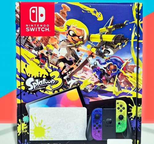 NEW Прошитая Nintendo Switch Oled Splatoon 3+128Гб