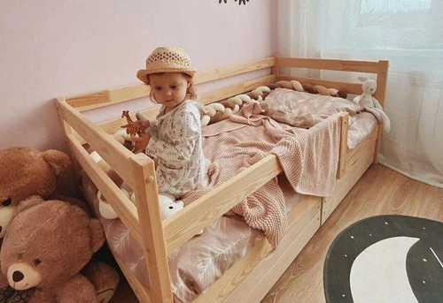 Детская одноярусная кроватка без покраски