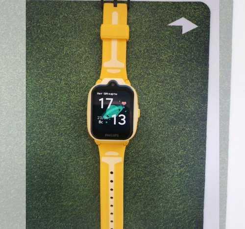 Новые детские смарт часы Philips W6610 жёлтые, 4G