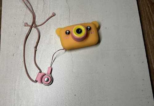 Детский цифровой фотоаппарат желтый мишка