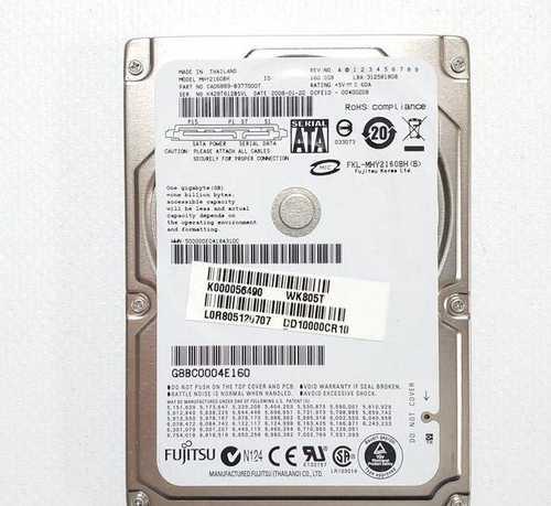 Жесткий диск для ноутбука SATA 160GB fujitsu